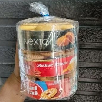 Jual biscuit 3 susun toples variant oreo, good time, slay olay, nextar ...