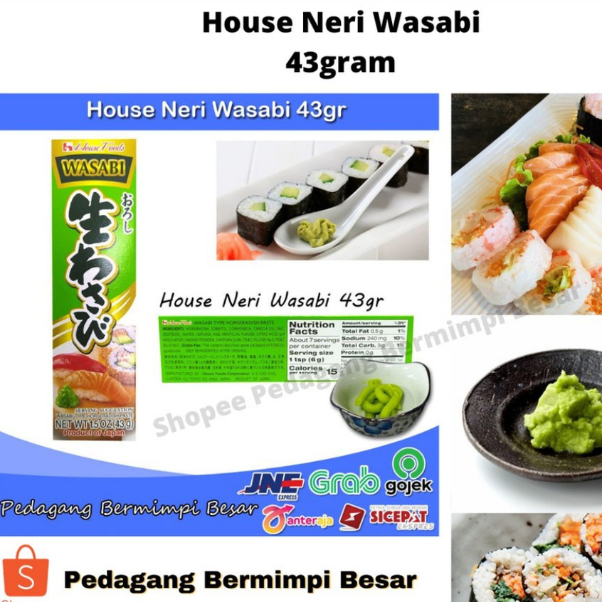 Jual House Neri Wasabi 43gr | Pasta Wasabi | Wasabi House Foods ...