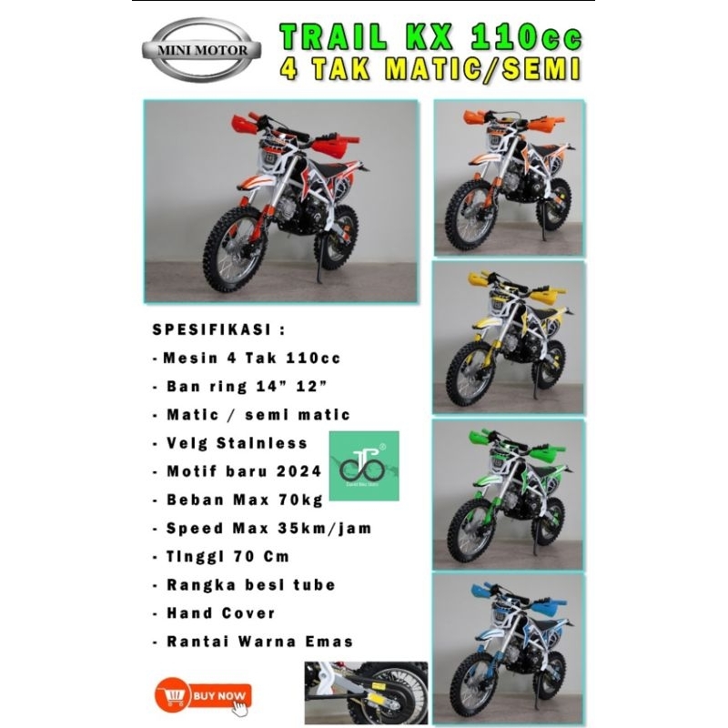 Jual Medium Trail Mini Motor Kx Cx 110cc 4tak Terbaru Shopee Indonesia