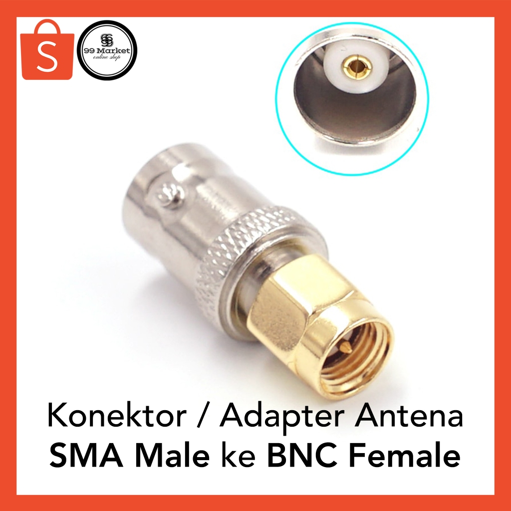 Jual Konektor SMA Male to BNC Female Adapter Connector Antena NanoVNA RTL SDR | Shopee Indonesia