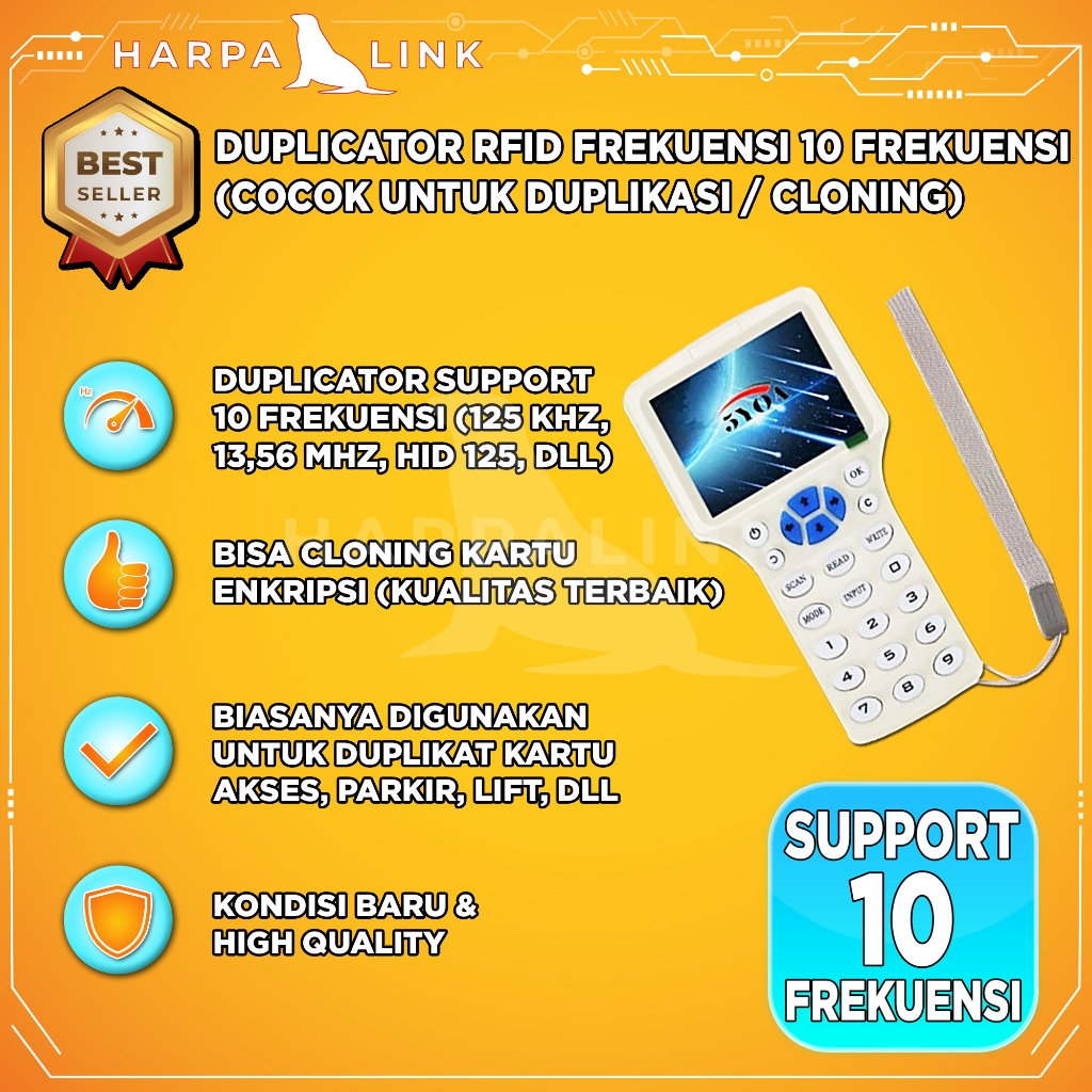 Jual Duplicator Smart Card RFID Copier ID IC Card 10 Frequency NFC 125 KHz 13.56 MHz Reader 125 ...