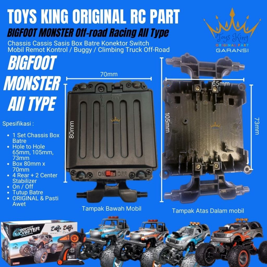 Jual Chassis Cassis Sasis Box Batre Konektor Switch BIGFOOT MONSTER All ...