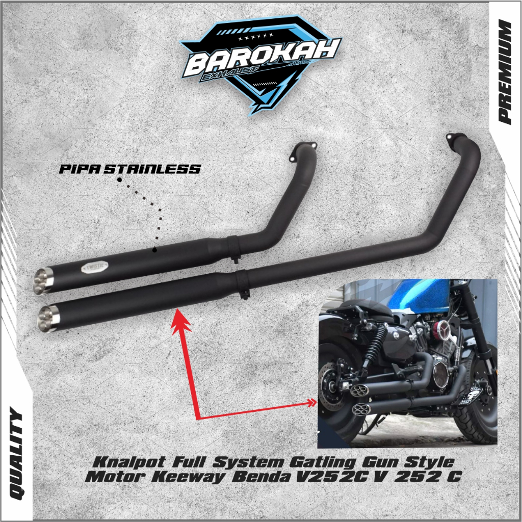 Jual Knalpot Full System Gatling Gun Style Motor Keeway Benda V252C V ...