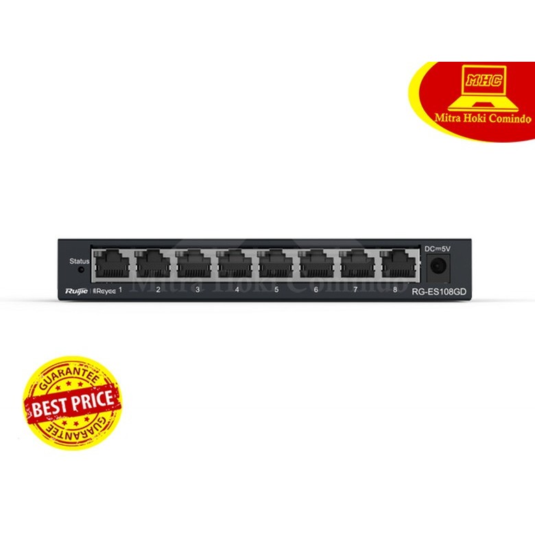 Jual Ruijie RG-ES108GD, 8-port 10/100/1000Mbps Unmanaged Non-PoE Switch ...