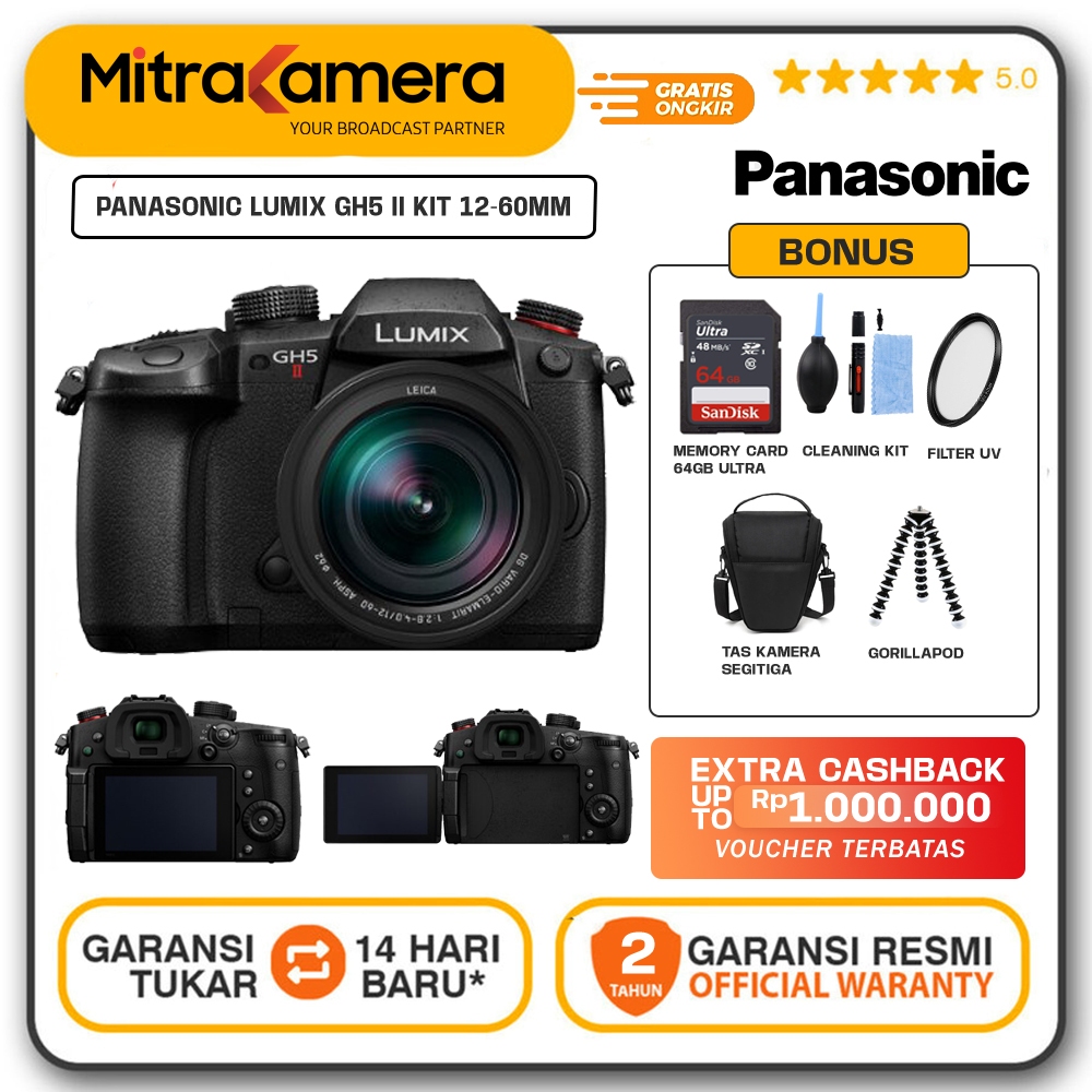 Jual Panasonic Lumix GH5 II Kit 12-60mm DC-GH5 Mark 2 12-60mm Resmi | Shopee Indonesia