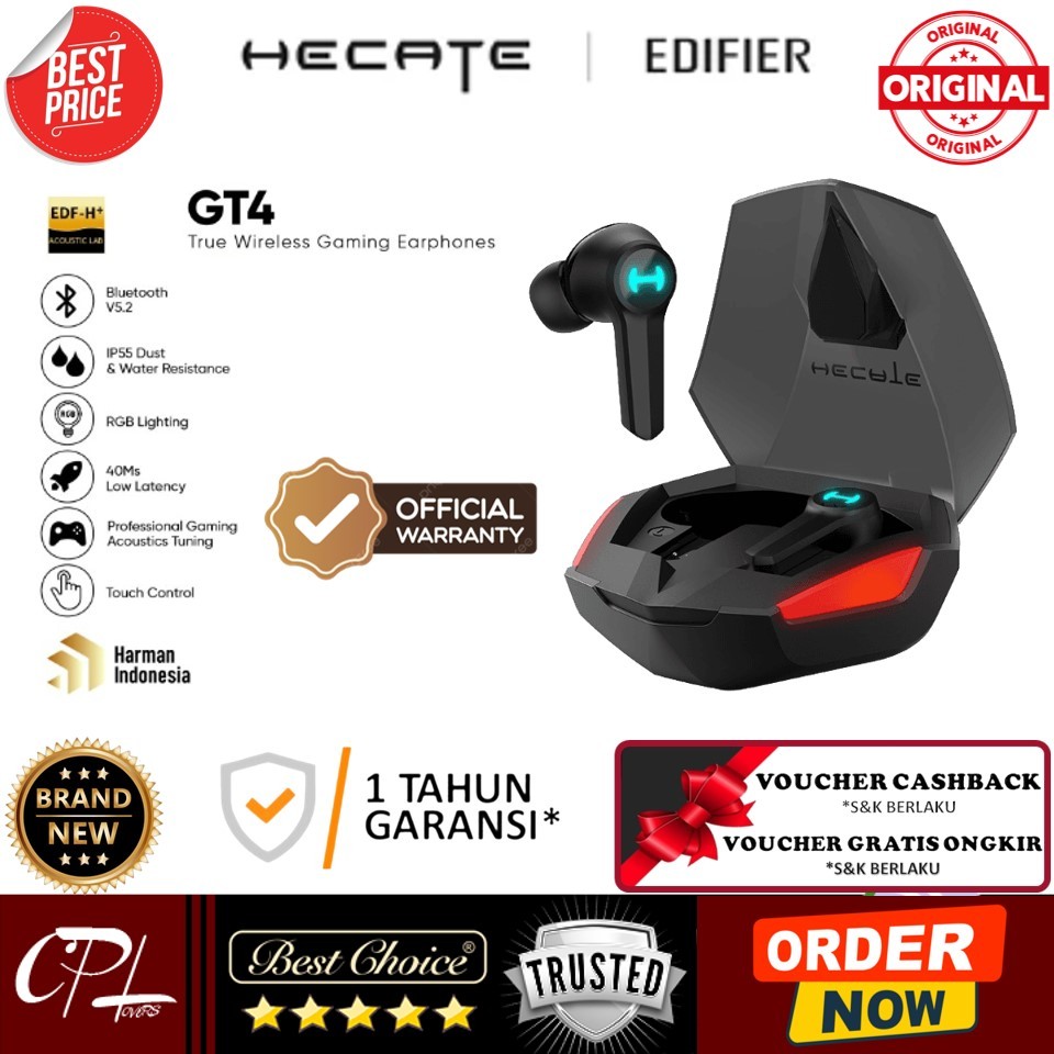 Jual HECATE by EDIFIER GT4 True Wireless Gaming Earphone - GARANSI RESMI | Shopee Indonesia