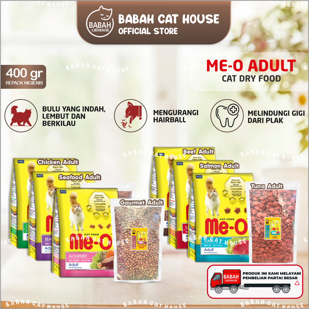 Jual MEO ADULT 400gr Makanan Kucing Tuna Salmon Chicken Seafood Beef ...
