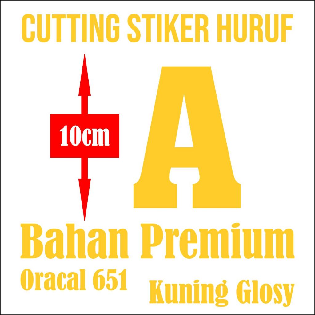Jual cutting stiker huruf oracal tinggi 10cm - bahan premium - satu ...