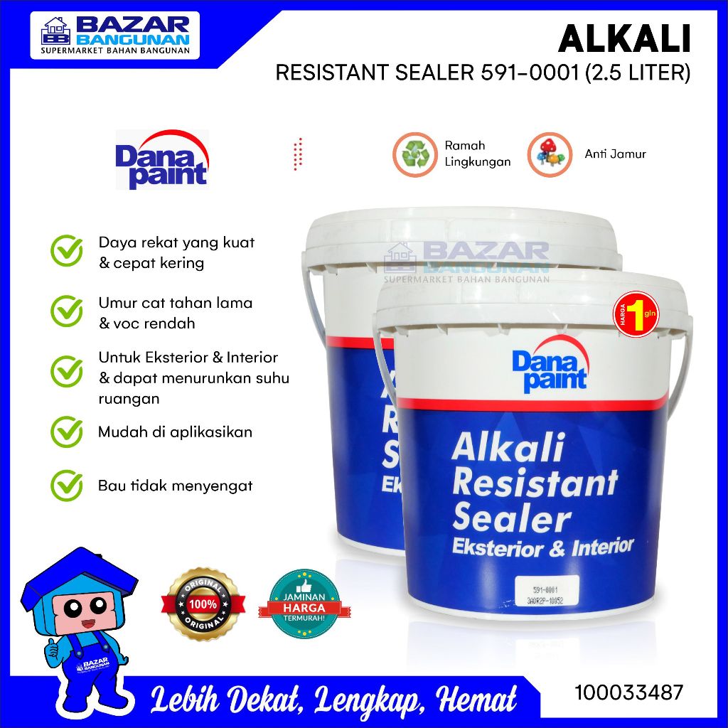 Jual Danapaint - Cat Dasar Tembok Alkali Resisting Sealer 591 0001 2.5 ...