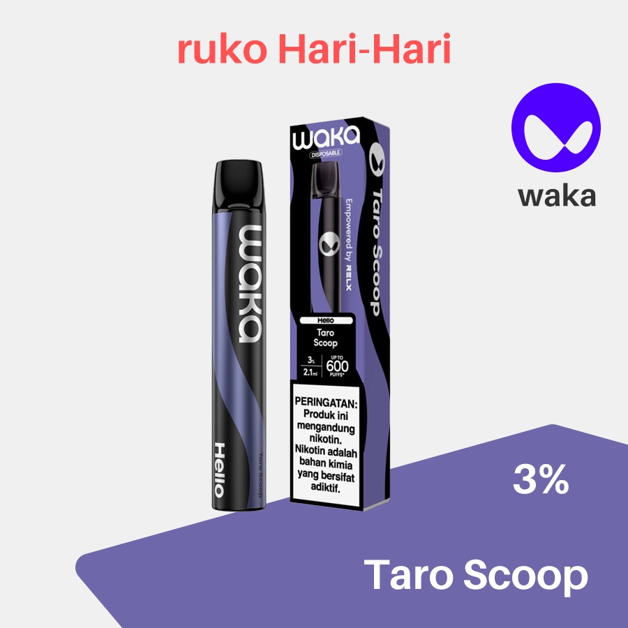 Jual TARO SCOOP (3%) - Disposable Vape WAKA Hello 600 puff | Shopee ...