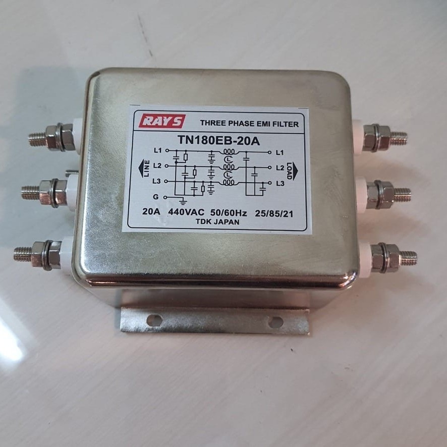 Jual EMI FILTER/NOISE FILTER 20A Three Phase /3 Phase TN180EB-20A RAYS ...