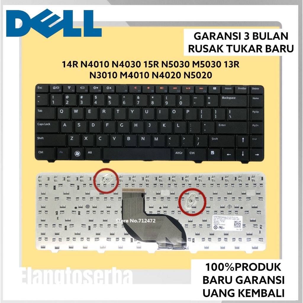 Jual Keyboard ORI Dell Inspiron 4010 N3010 N4010 N4020 N4030 N5030 14r 14V | Shopee Indonesia