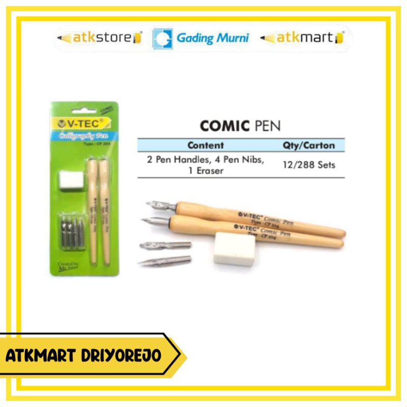 Jual V-TEC COMIC PEN TYPE CP204 ISI 2PCS - PENA UNTUK GAMBAR COMIC ...