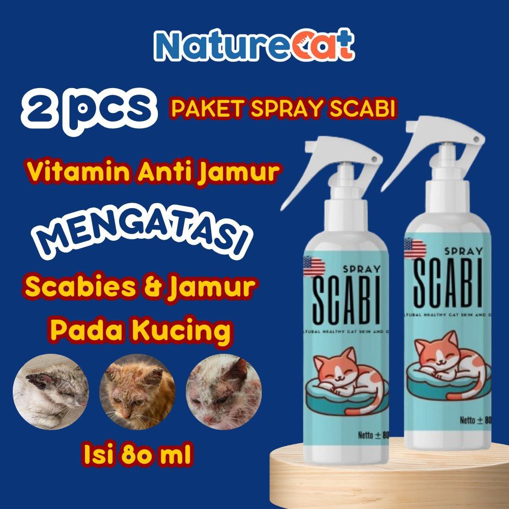 Jual Nature Cat Paket 2 Pcs Obat Spray Scabi Anti Scabies Jamur Kudis ...