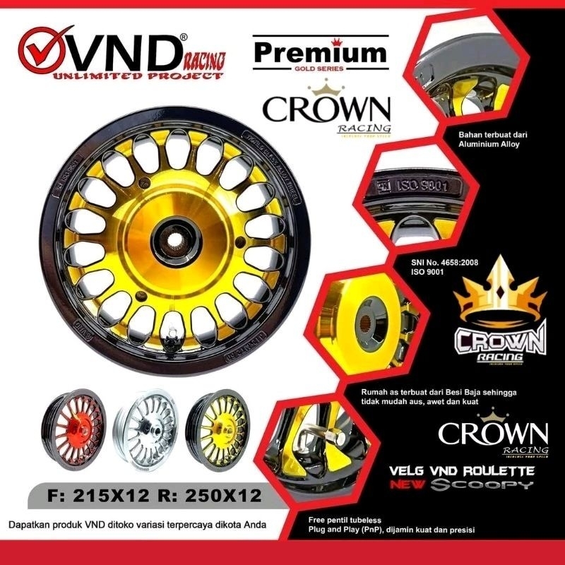 Jual Velg VND Ring 12 Roulette Scoopy ESP 2018 2019 / All New Scoopy ...