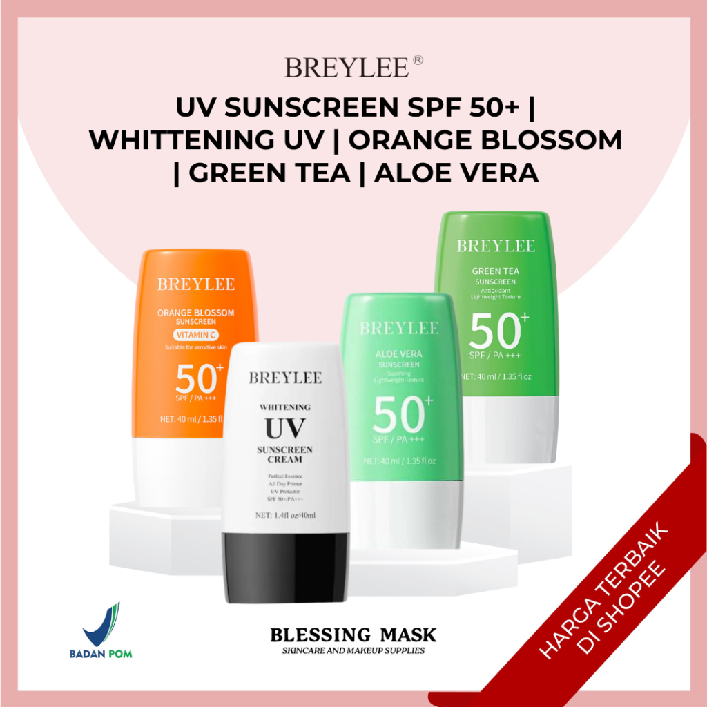 Jual BREYLEE UV Sunscreen SPF 50+ | WHITTENING UV | ORANGE BLOSSOM ...