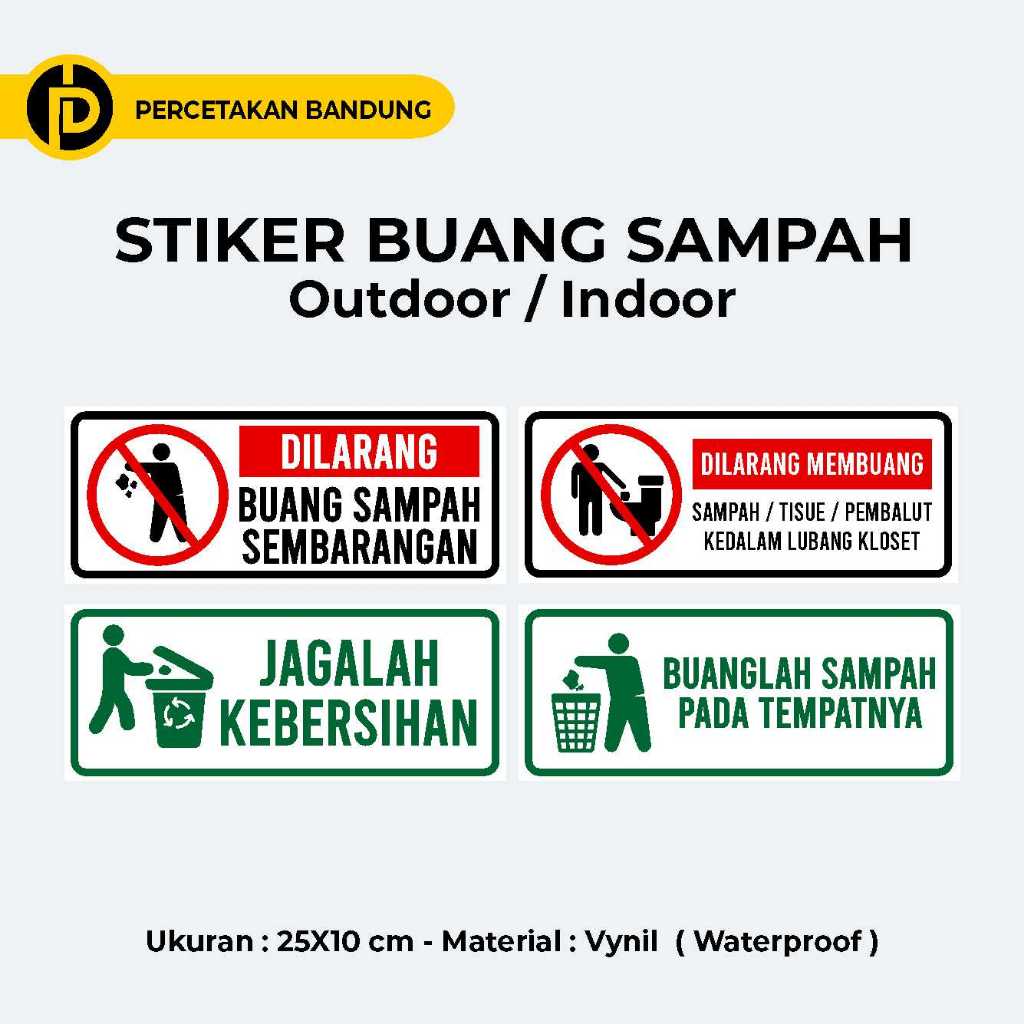 Jual STIKER PERINGATAN BUANG SAMPAH | Shopee Indonesia