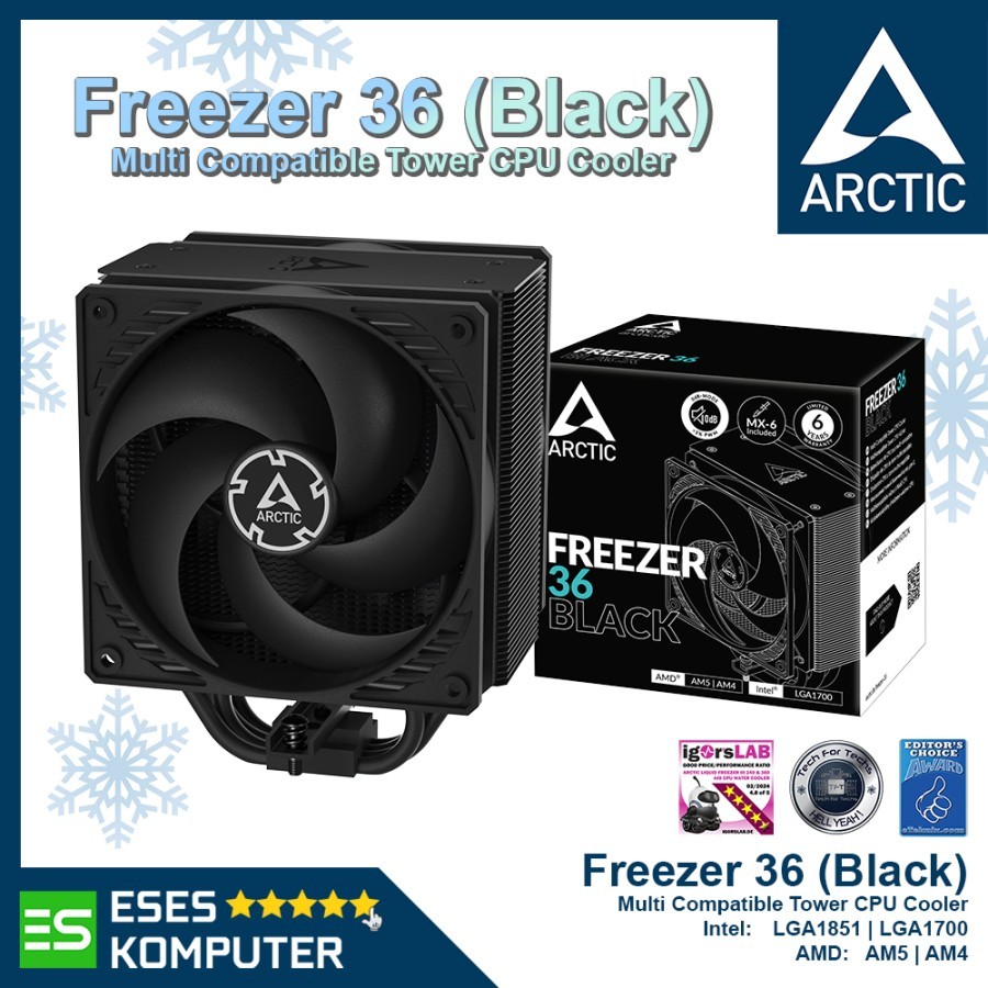 Jual HSF ARCTIC Freezer 36 Black Dual Fan 120mm CPU Cooler w/ Contact ...