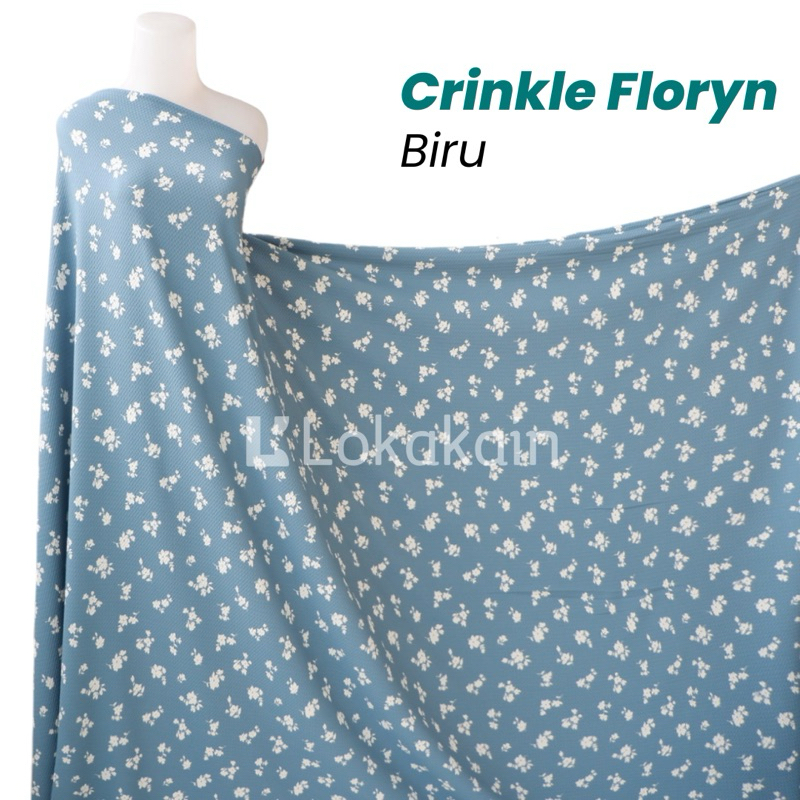 Jual Kain Crinkle Corak Premium/ Bahan Crinkle Corak Flower Premium ...