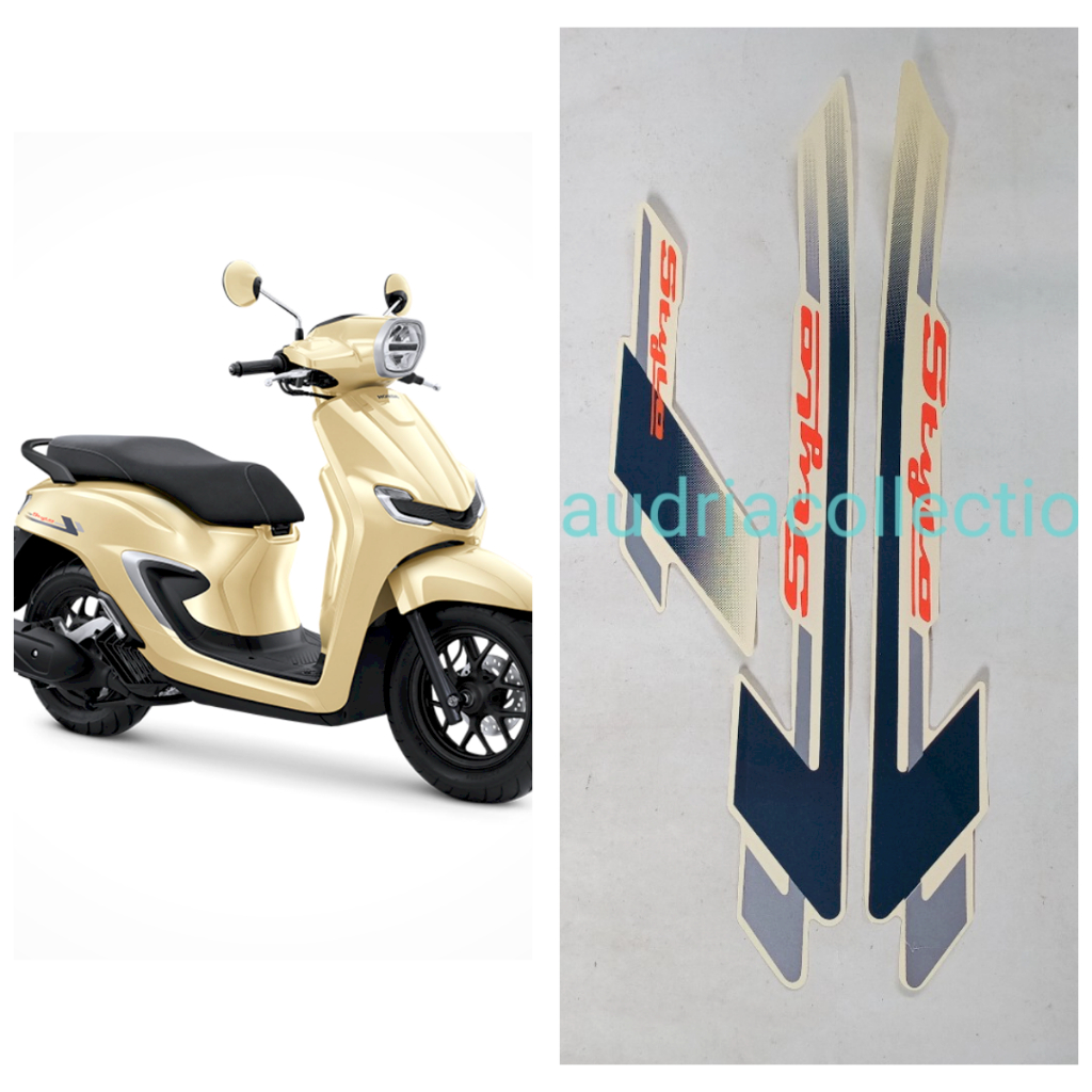 Jual Stiker striping motor honda stylo 160 2024 cream | Shopee Indonesia