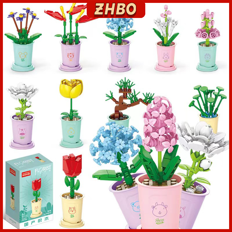 Jual Mainan Bricks Flower Bunga DIY Susun Edukasi Mainan Nano Block ...