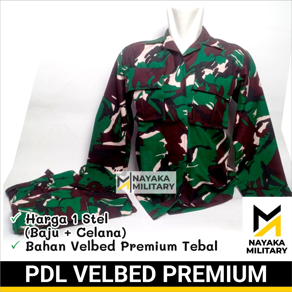 Jual Seragam PDL Velbed PREMIUM Stelan TNI Pakaian Lapangan Setelan Tentara Baju Loreng Malvinas ...