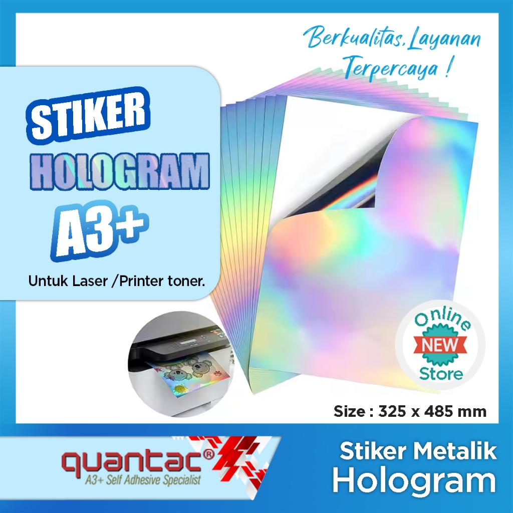 Jual Stiker Hologram / Rainbow A3+ / QUANTAC ( 32,5 X 48,5 CM) Bahan ...