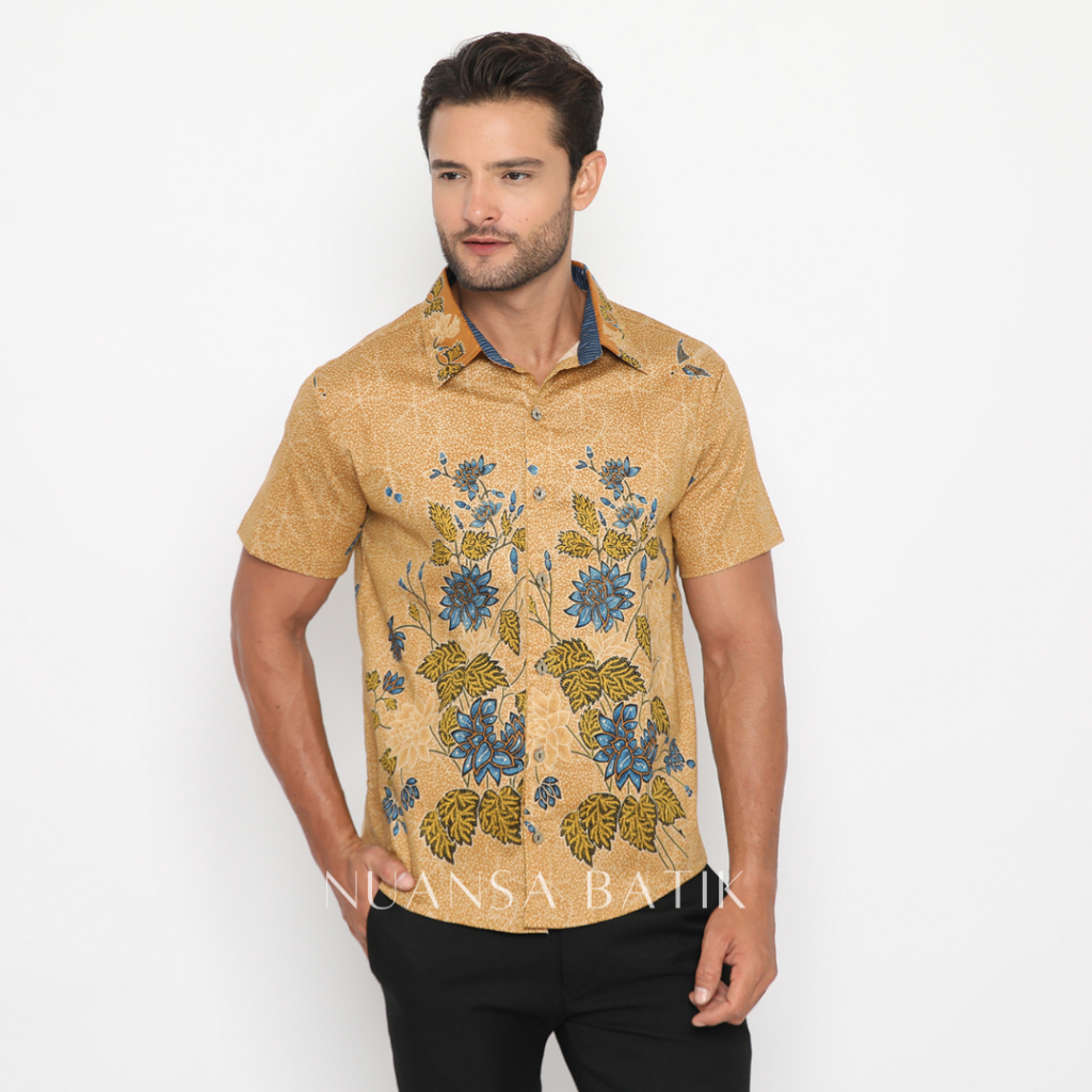 Jual Nuansa Batik Hem Batik Pria Lengan Pendek Bahan Katun Stretch ...