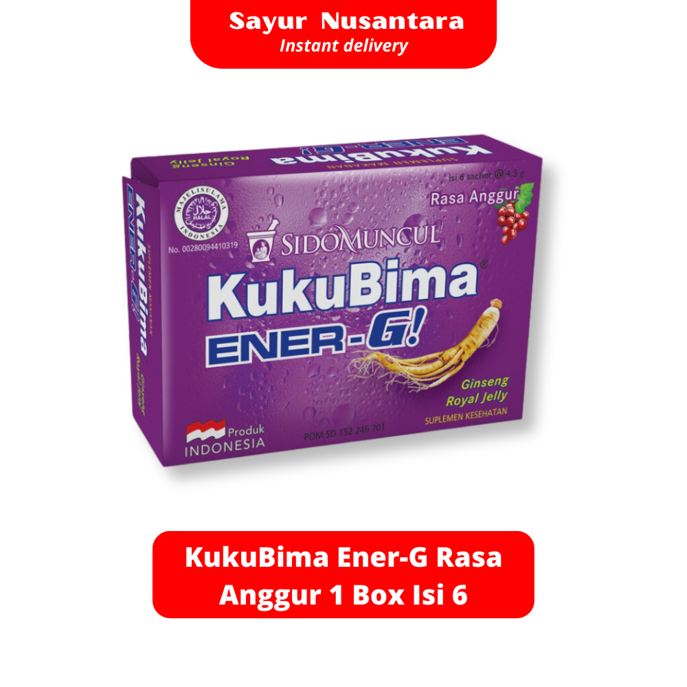 Jual KukuBima Ener-G Rasa Anggur 1 Box Isi 6 - Sayur Nusantara | Shopee ...