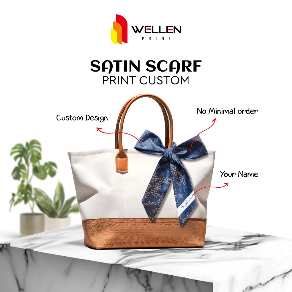 Jual WELLEN PRINT – Cetak Satin Silk Scarf Ukuran Large 142x7 cm Custom ...