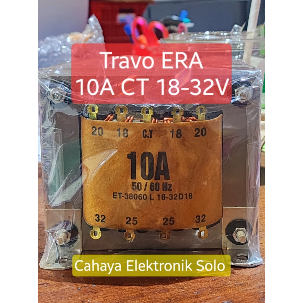 Jual ERA Trafo MURNI 10A 18-32V CT 18v 20v 25v 32v 500ma Travo Power ...