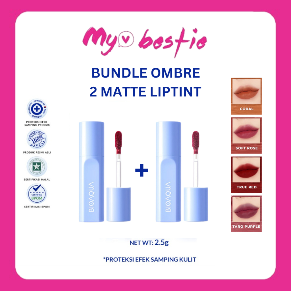 Jual [My Bestie Official] BIOAQUA Bundle Ombre 2in1 Darling Me Matte ...