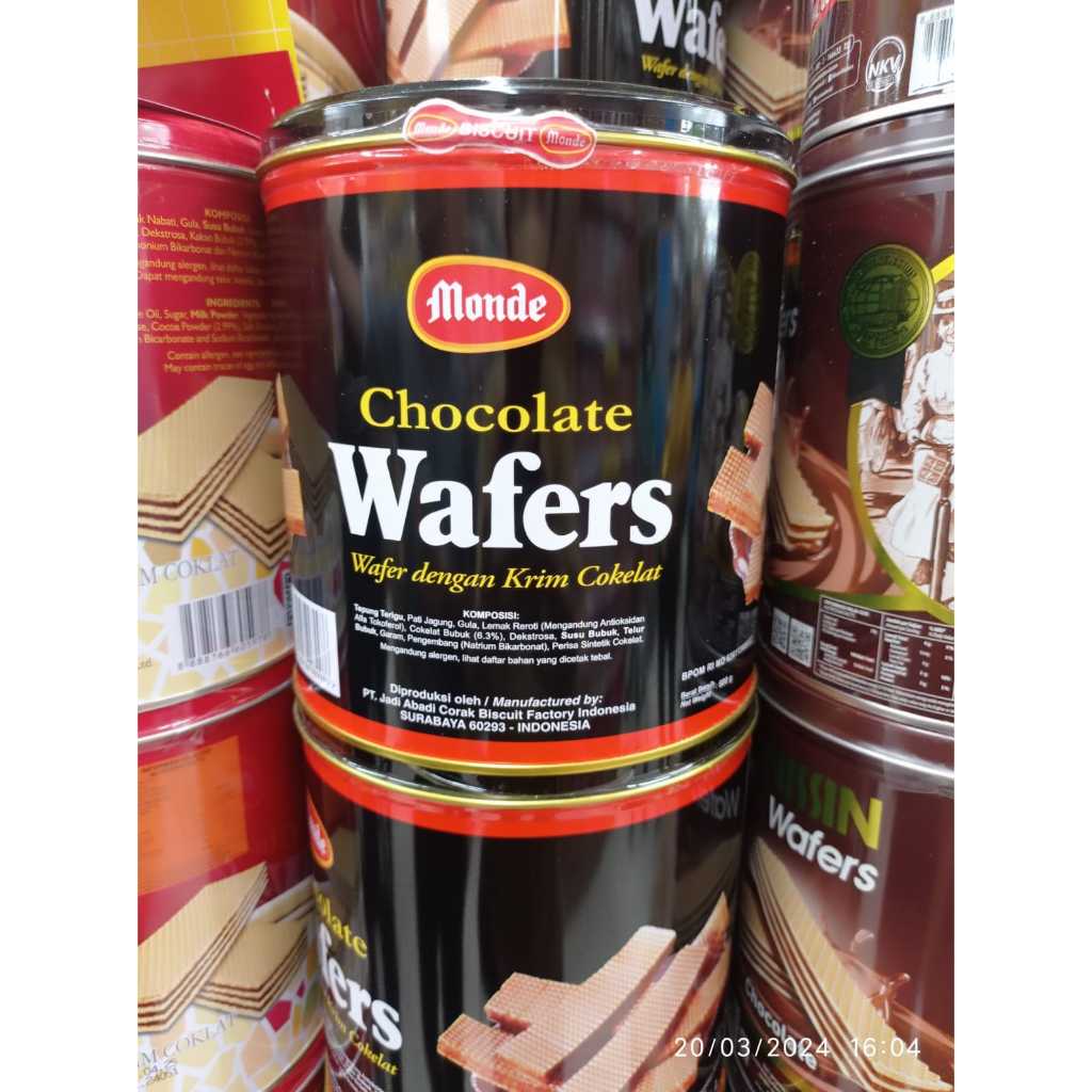 Jual MONDE WAFER COKLAT 600GR - BISKUIT KALENG LEBARAN | Shopee Indonesia