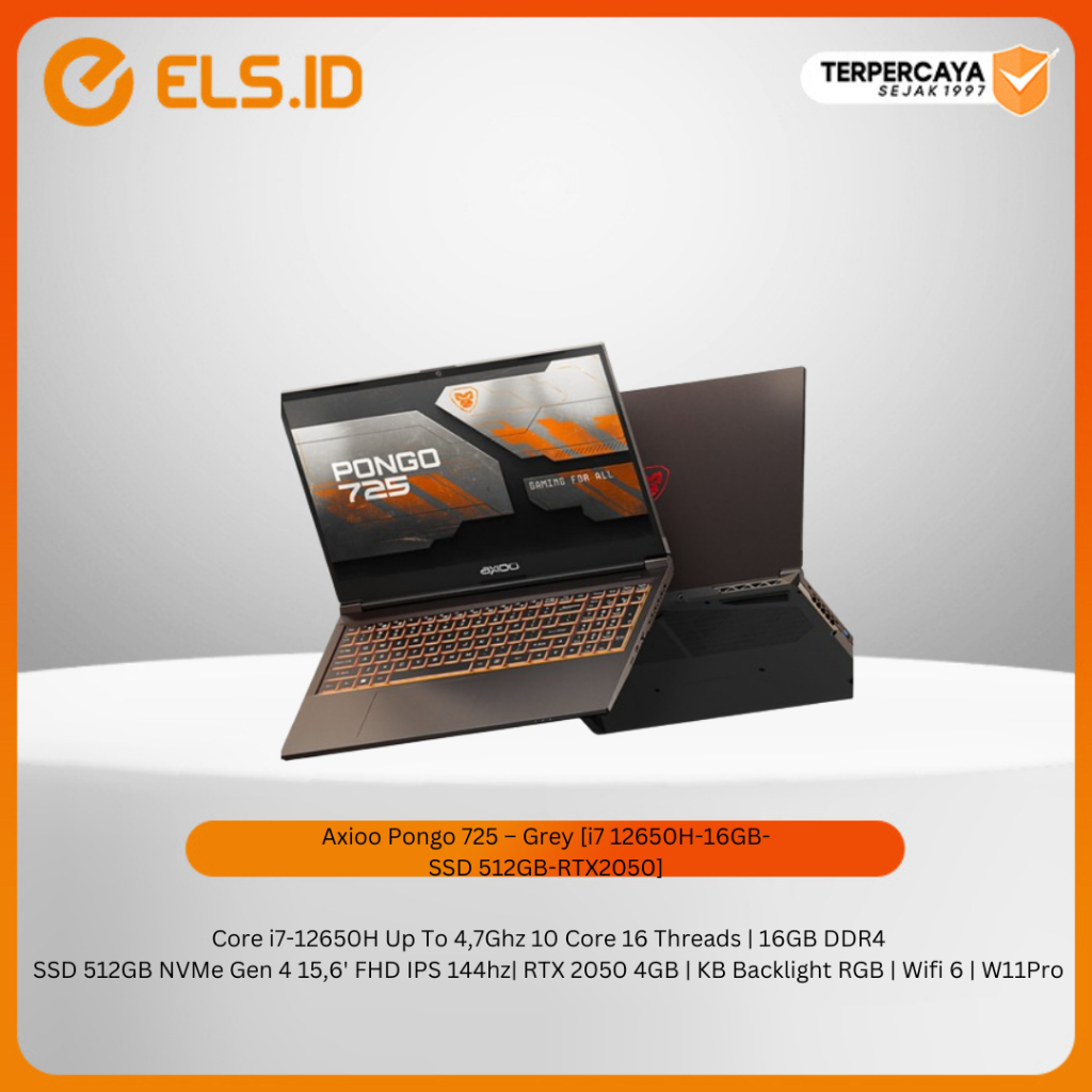 Jual Axioo Pongo 725 – Grey [i7 12650H-16GB-SSD 512GB-RTX2050] | Shopee ...