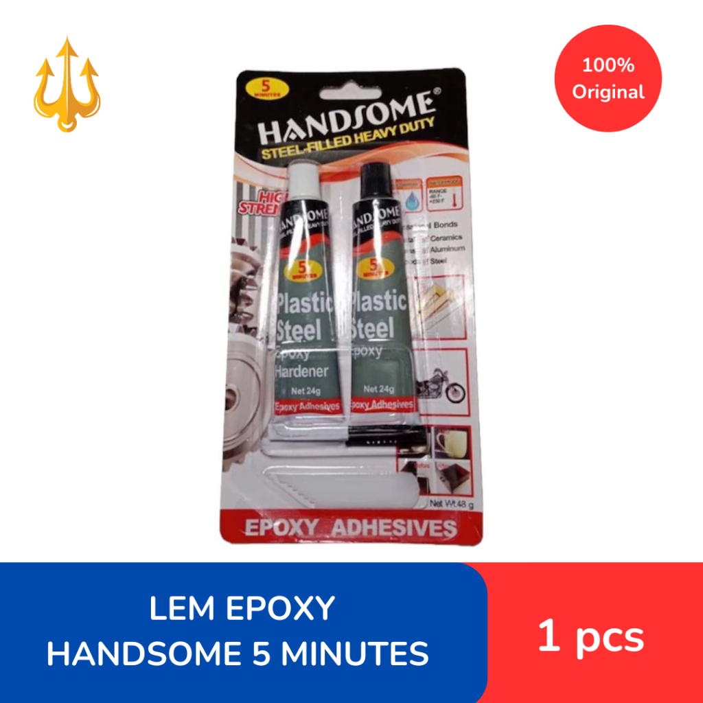 Jual Lem Besi Handsome 5 menit Epoxy 48gr | pcs | Shopee Indonesia