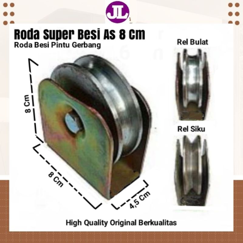 Jual Roda Pagar Besi As Super Ukuran 8 cm Pintu Pagar Besi Roda Pagar ...
