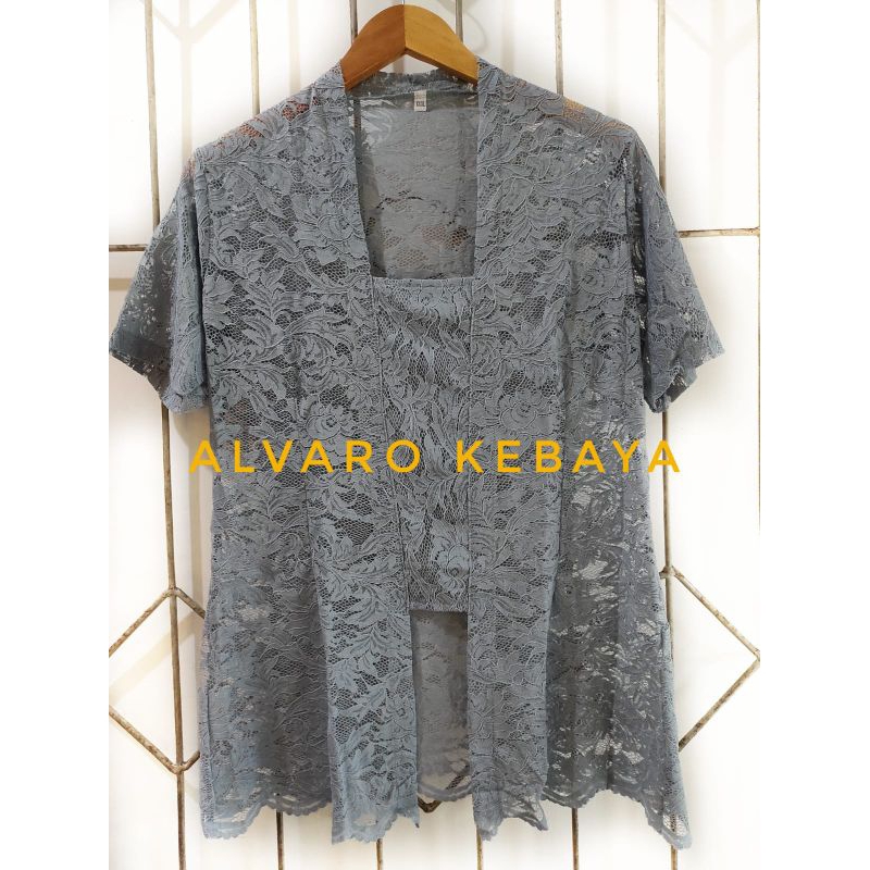 Jual kebaya kutubaru lengan pendek ukuran besar jumbo bigsize atasan brokat halus strait melar ...