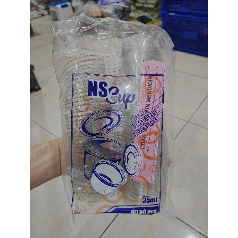 Jual ISI 50 SET / MIKA CUP PUDDING AGAR / MIKA SAMBAL + TUTUP SAMBUNG 35ML 60ML 70ML 90ML 100ML ...