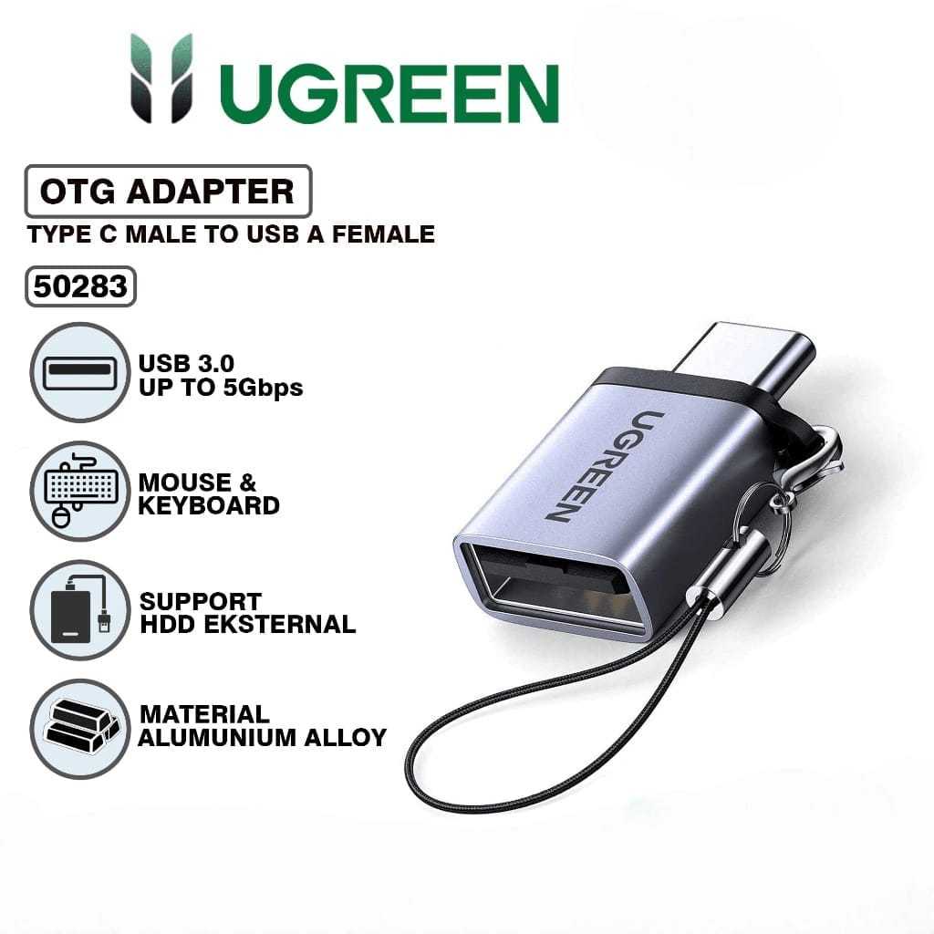 Jual UGREEN 50283 Adapter OTG Type C to USB 3.0 Female Converter High Speed | Shopee Indonesia