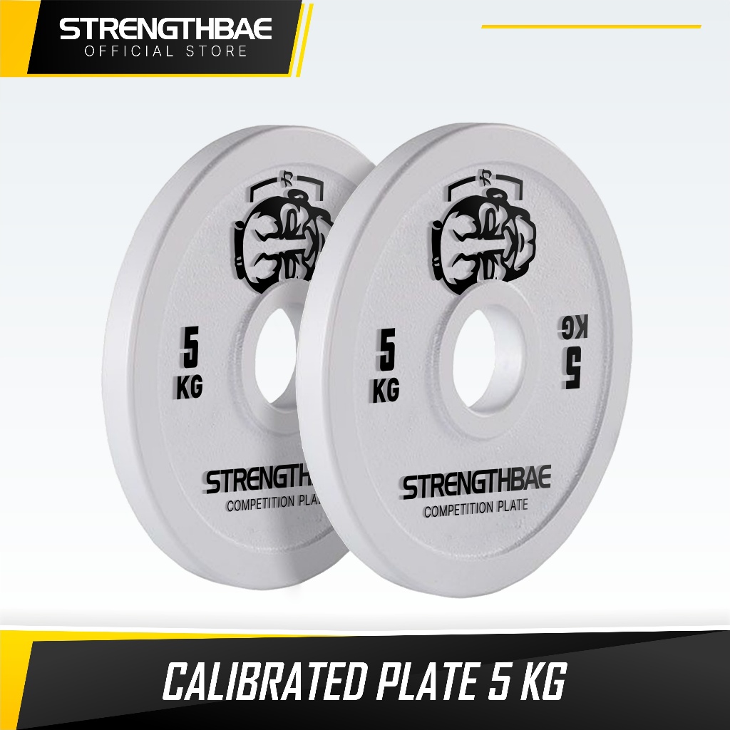 Jual Calibrated Plates 5kg STRENGTHBAE Powerlifting Steel Weight Plate ...