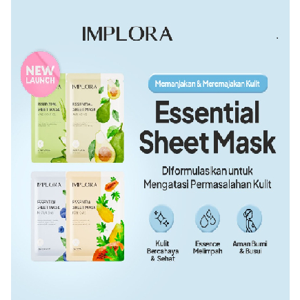 Jual IMPLORA ESSENTIAL SHEET MASK | Shopee Indonesia