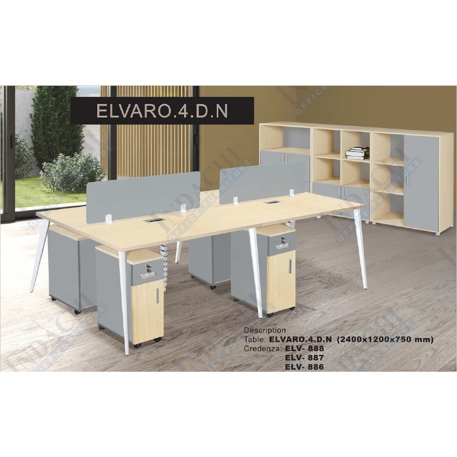 Jual Meja Kantor Meja Kerja 4 Orang INDACHI ELVARO 4DN Molek Furniture ...