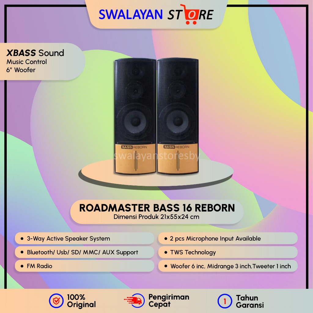 Jual SPEAKER AKTIF ROADMASTER BLUETOOTH BASS 16 REBORN KARAOKE | Shopee ...