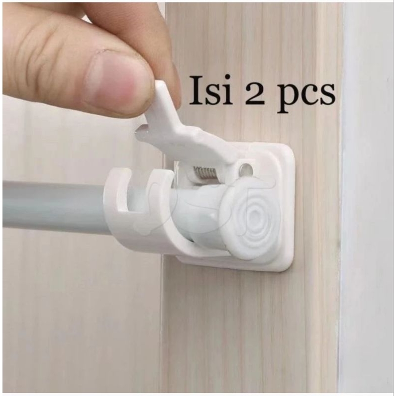 Jual DSTORE Gantungan Tempel Dinding Bracket Jepit Kepala Hanger Tiang ...