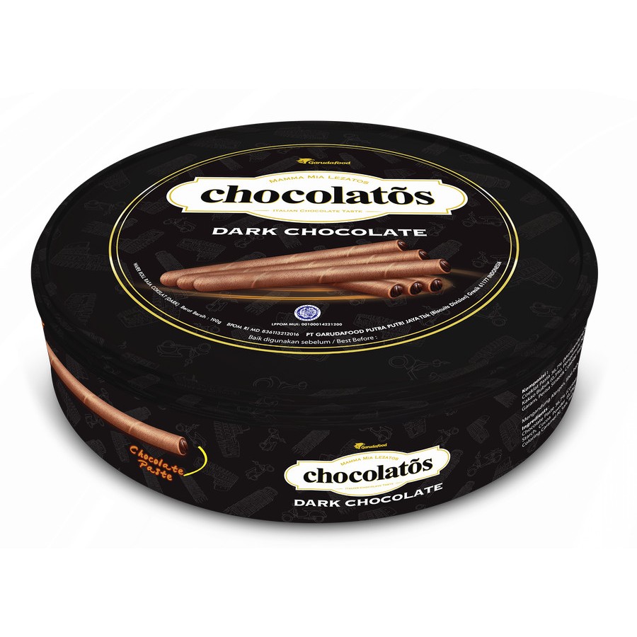 Jual Gery chocolatos Wafer Roll Chocolatos Dark 190g Kaleng | Shopee Indonesia