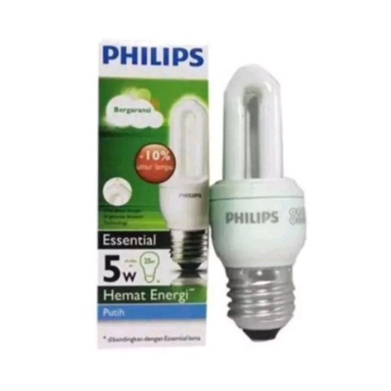 Jual Lampu PL Essential Philips 5 Watt Putih | Shopee Indonesia