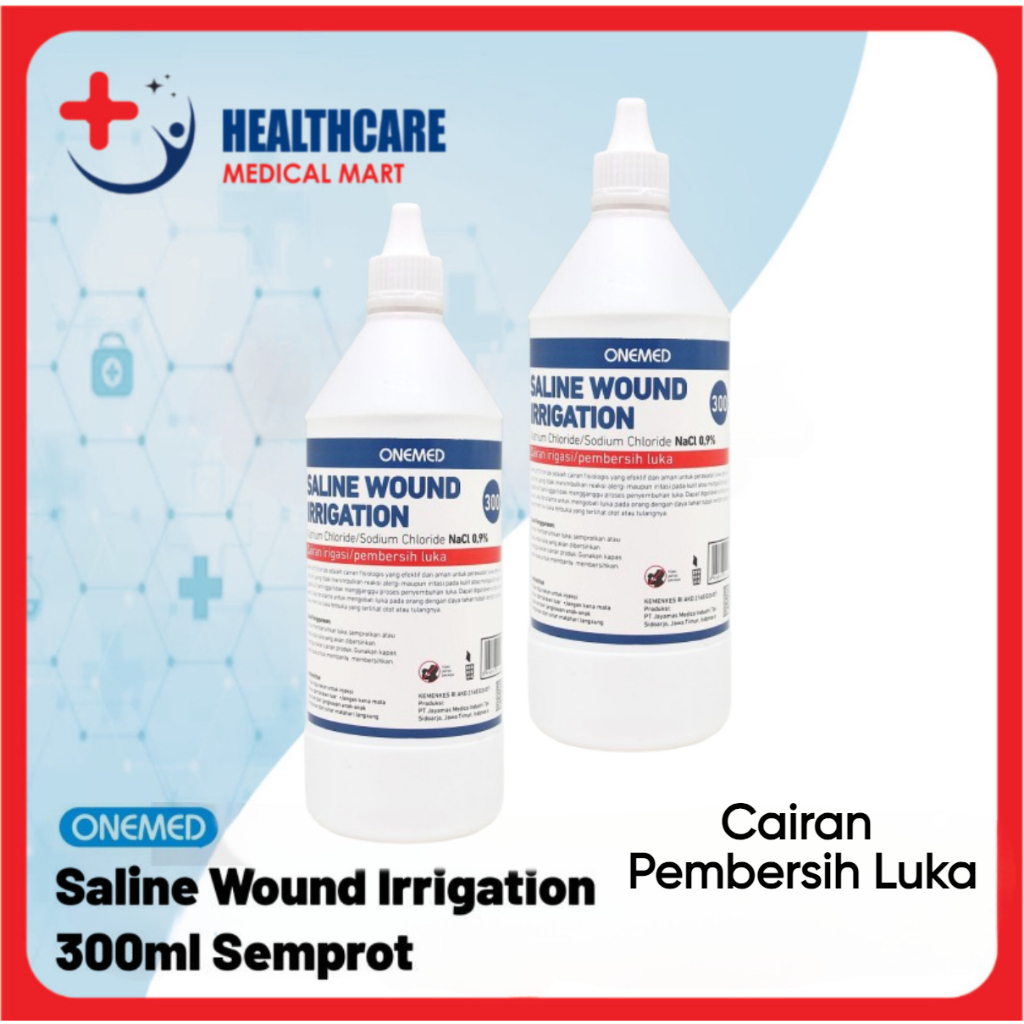 Jual Pembersih Luka Onemed Saline Wound Irrigation Kemasan Semprot 300ml Onemed Cairan Irigasi ...