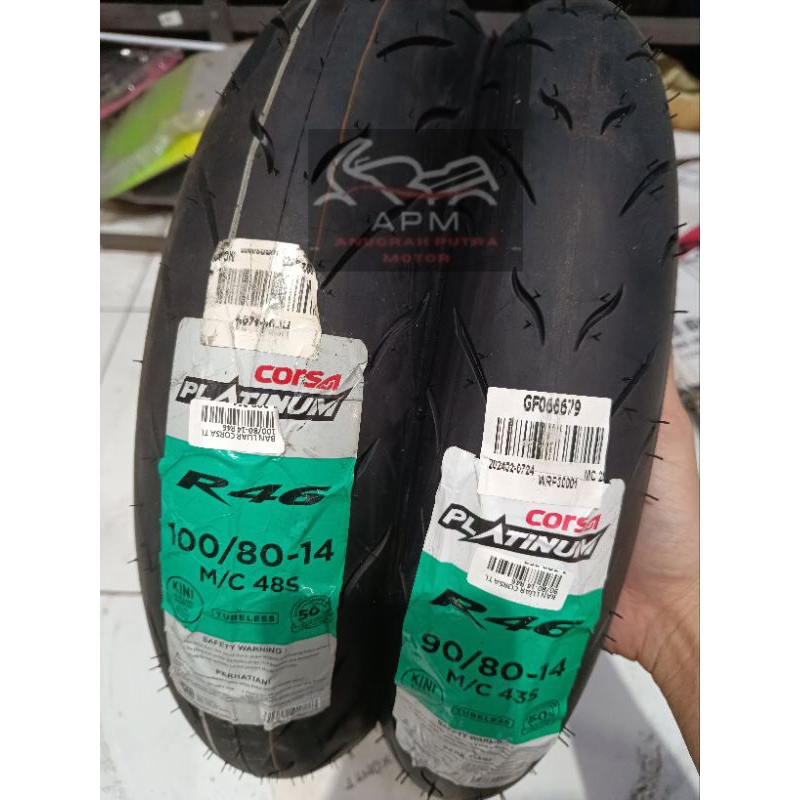 Jual BAN LUAR CORSA PLATINUM R46 TUBELESS RING 14 17 80/80 90/80 100/80 ...