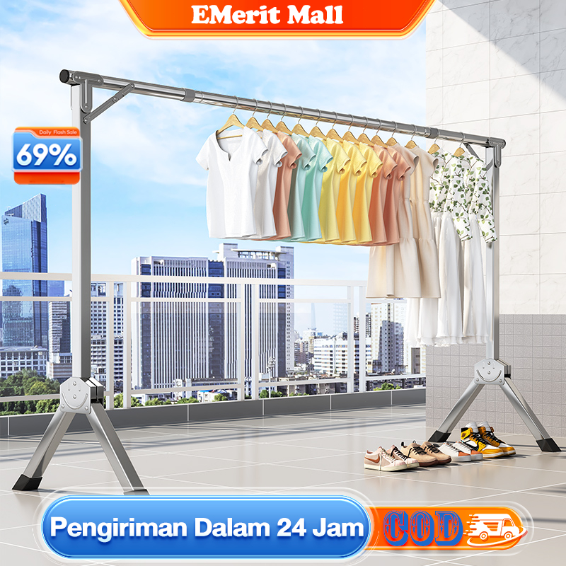 Jual 240CM Jemuran Baju Stainless Steel Single Jemuran Baju Lipat ...