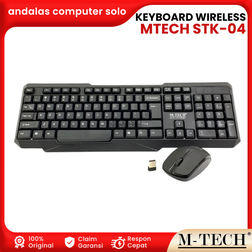 Jual KEYBOARD MOUSE WIRELESS COMBO OFFICE M-TECH STK-04 PAKET COMBO ...